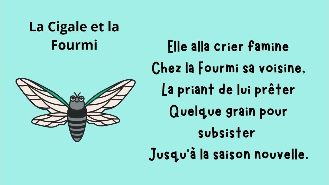 Poème : "La Cigale et la Fourmi" de Jean de La Fontaine - YouTube