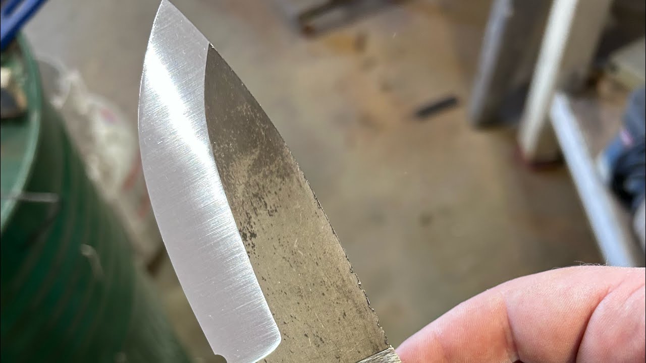 Knife Making - shaping the handle on an OG Hunter - YouTube