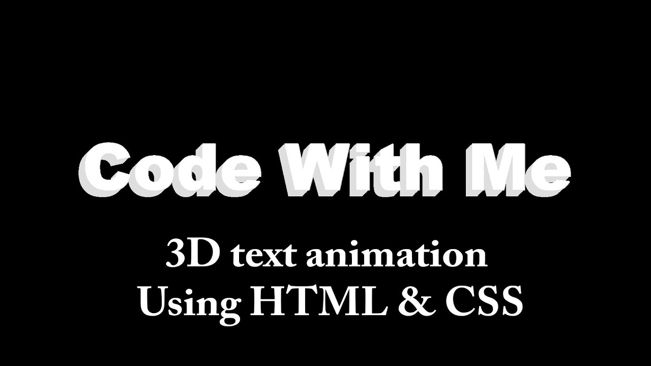 3d Text Using Html And Css Youtube 1557