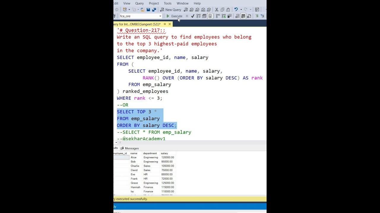 SQL Interview Question 217 || #sql #mysql #oracle #interview #shorts #reels #coding ...