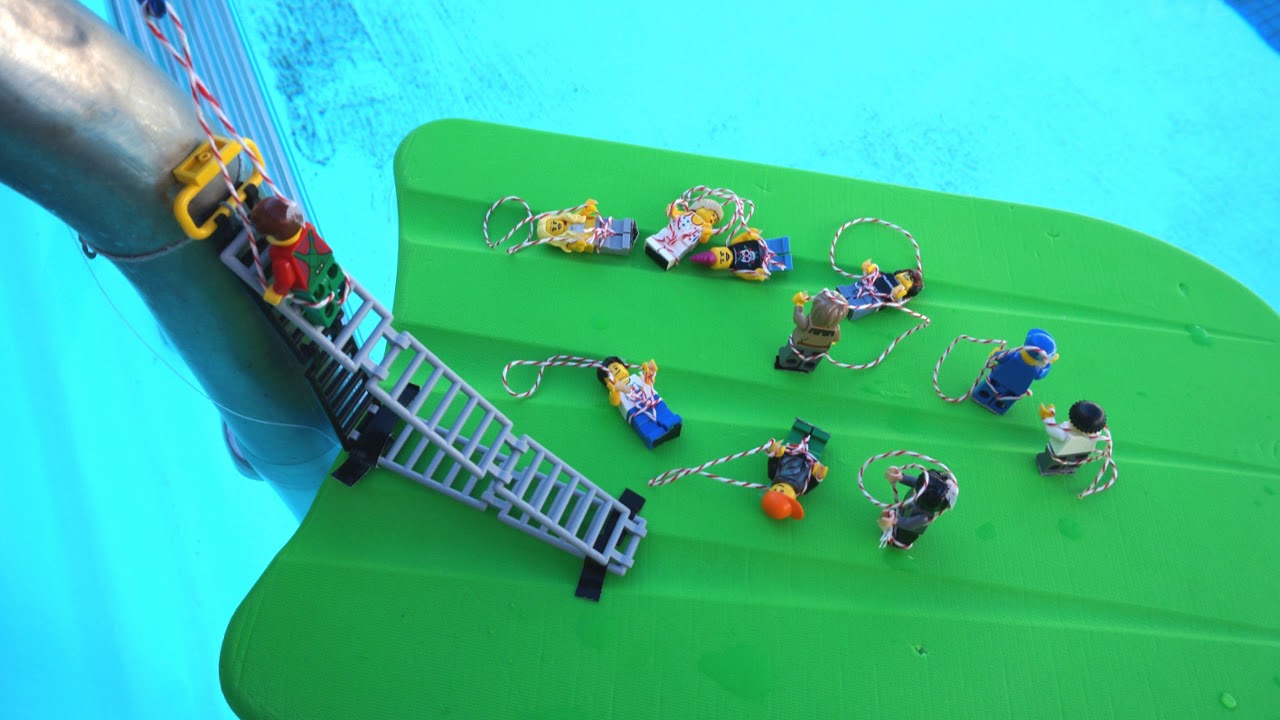 Lego Zip line Über Schwimmbad - YouTube