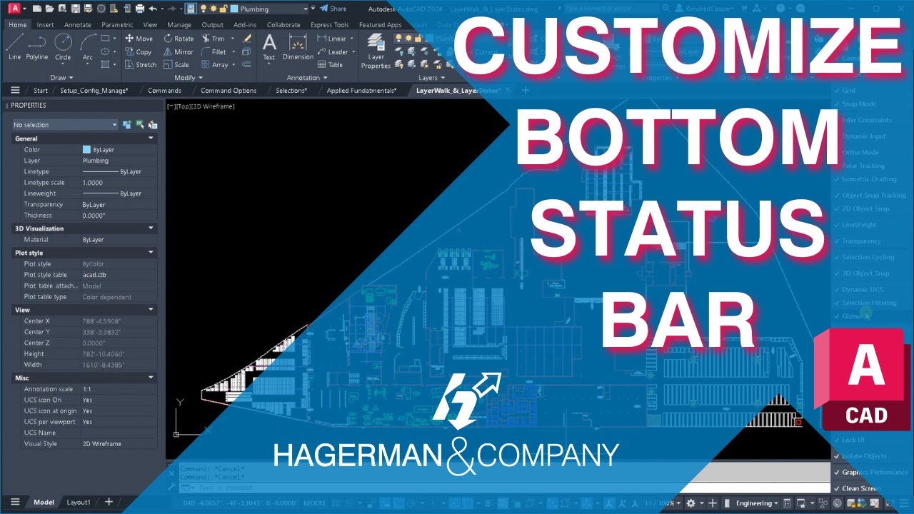 AutoCAD How to Customize the Bottom Status Bar - YouTube