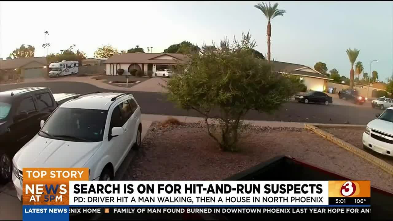 Security camera captures car hit house in north Phoenix - YouTube