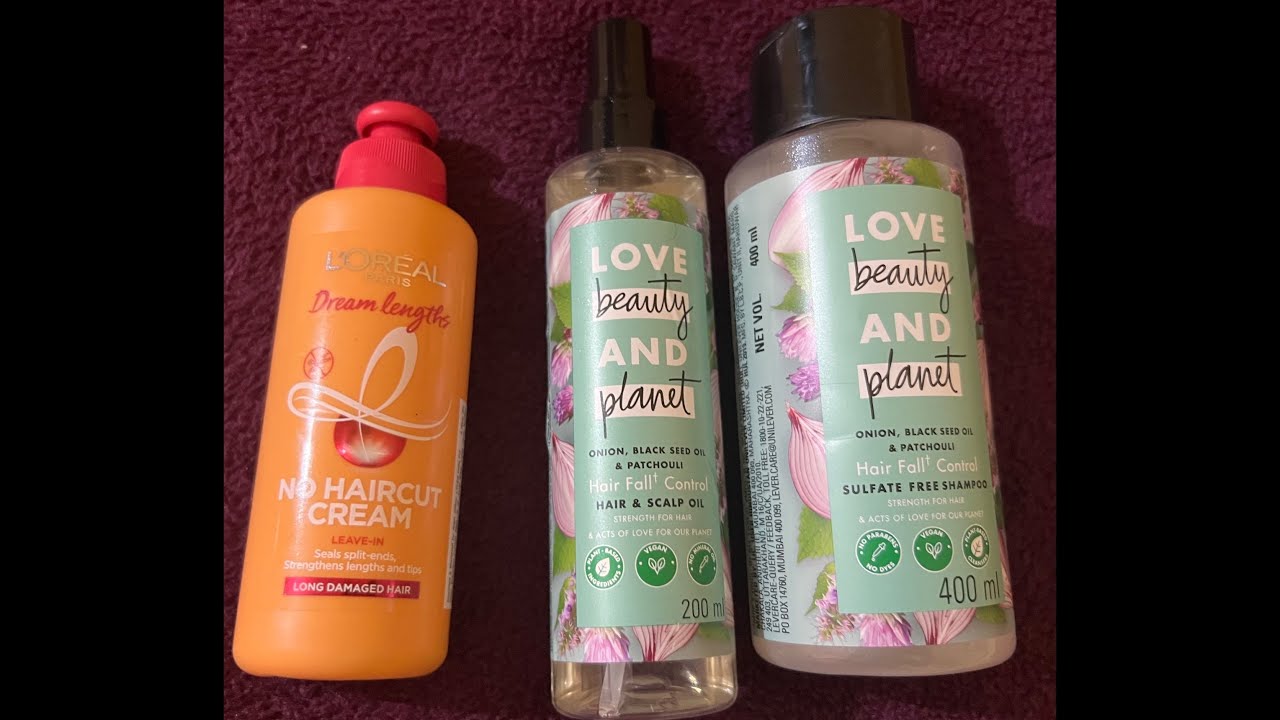 Review on Love Beauty and planet onion shampoo and L’Oréal no hair cut ...