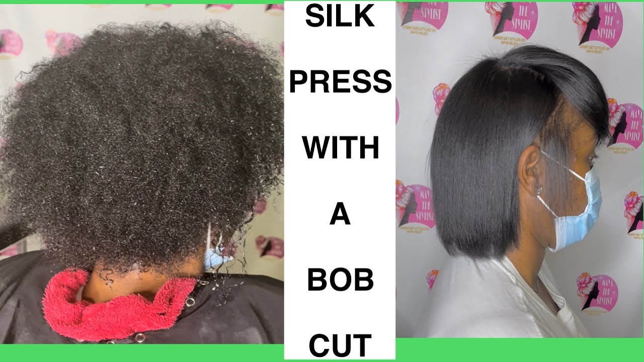 SILK PRESS CUT INTO A BOB - YouTube