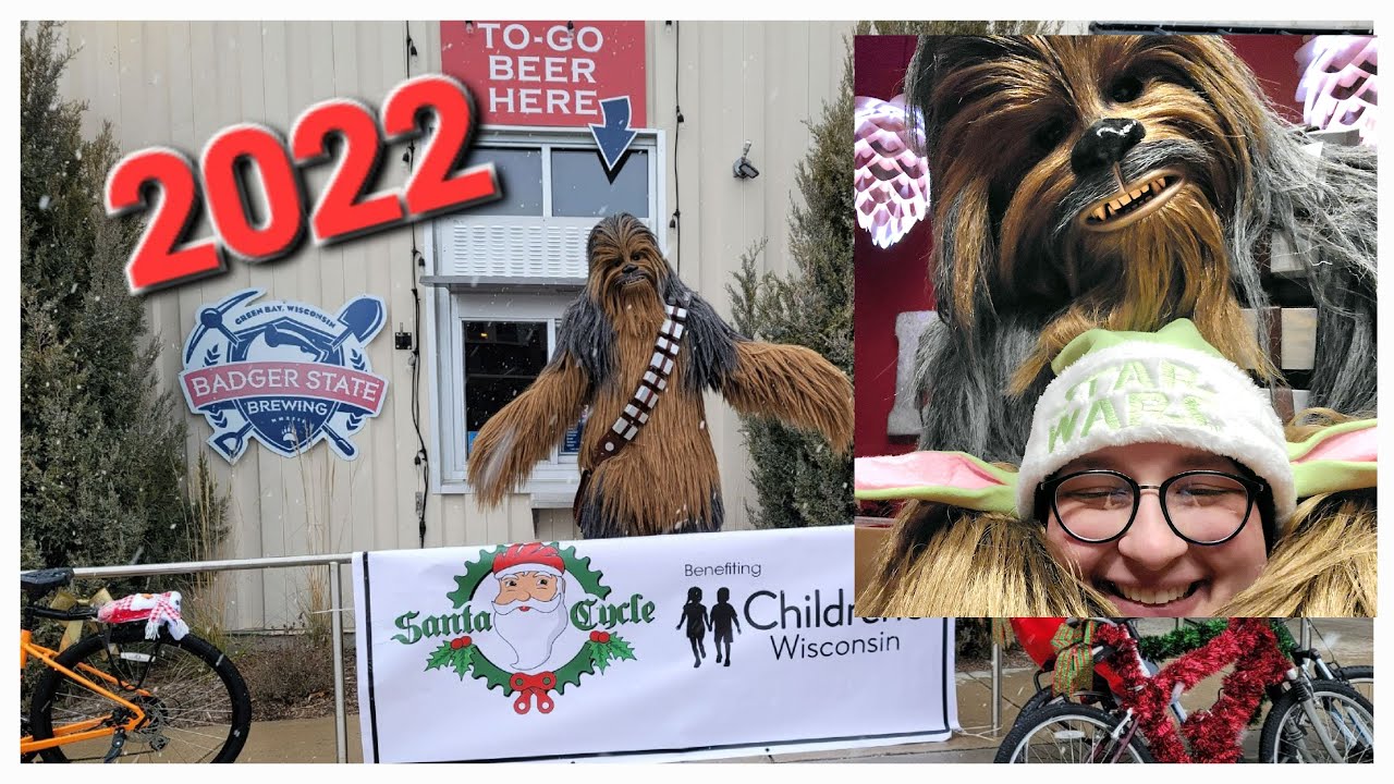 Santa Cycle with Chewbacca at Badger State Brewing Company #chewbacca # ...