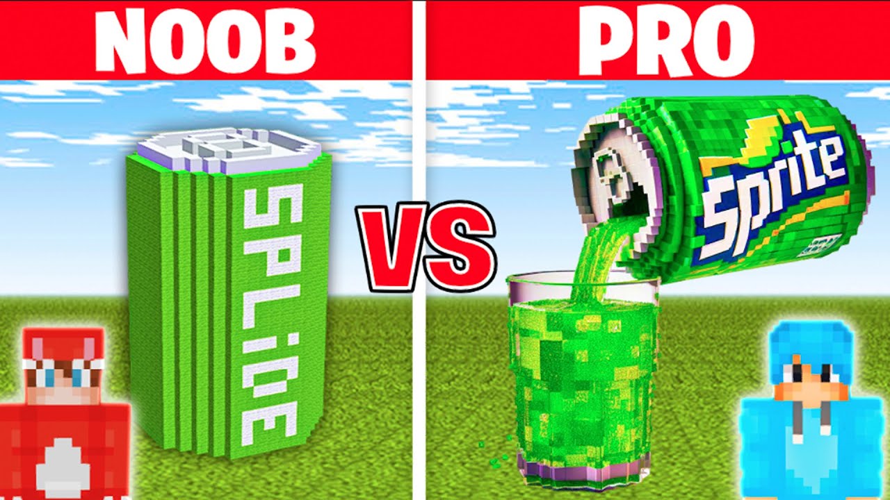 NOOB vs PRO: SPRITE House Build Challenge In Minecraft - YouTube
