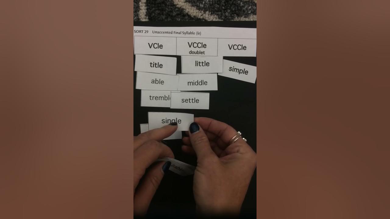 SA sort 29 unaccented final syllable le - YouTube