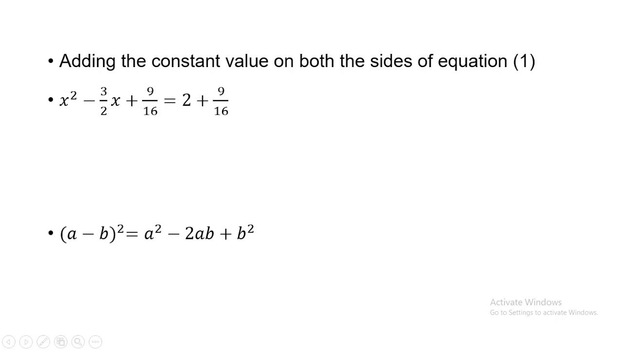 Quadratic Equation Part 3 Perfect Square Solving Quadratic Quadratic Equation Part 3 Perfect Square Solving Quadratic