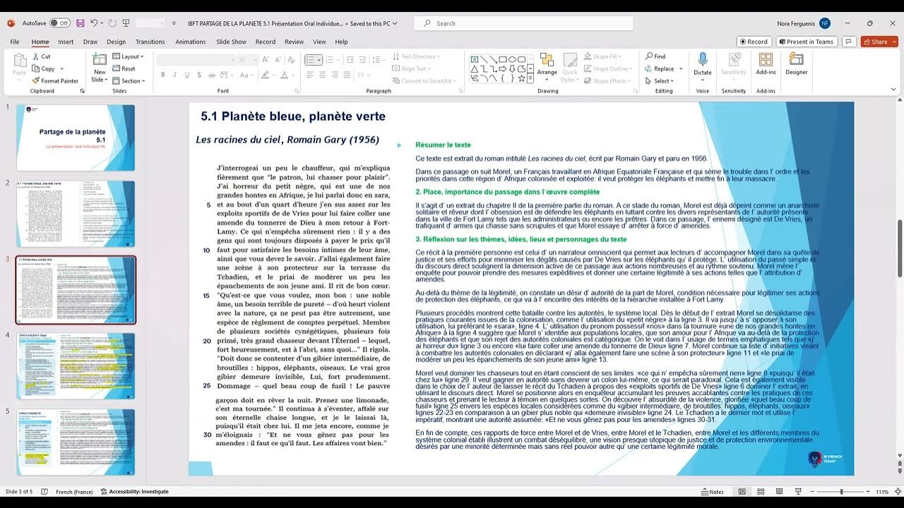 IB FRENCH TODAY PARTAGE DE LA PLANETE PRESENTATION ORALE 5 1 HL - YouTube