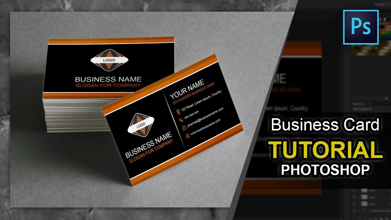 Business Card Design in Photoshop CC | PSD Tutorial - YouTube