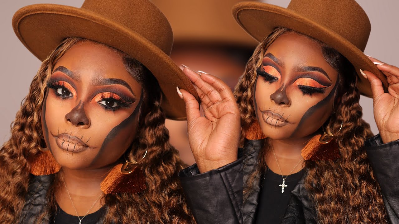 Halloween Makeup Transformation: Glam Scarecrow | Ariel Black - YouTube