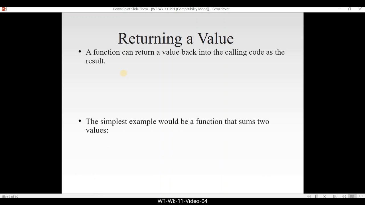 WT Wk 11 Video 04 Returning A Value From Function In JS YouTube WT Wk 11 Video 04 Returning A Value From Function In JS YouTube