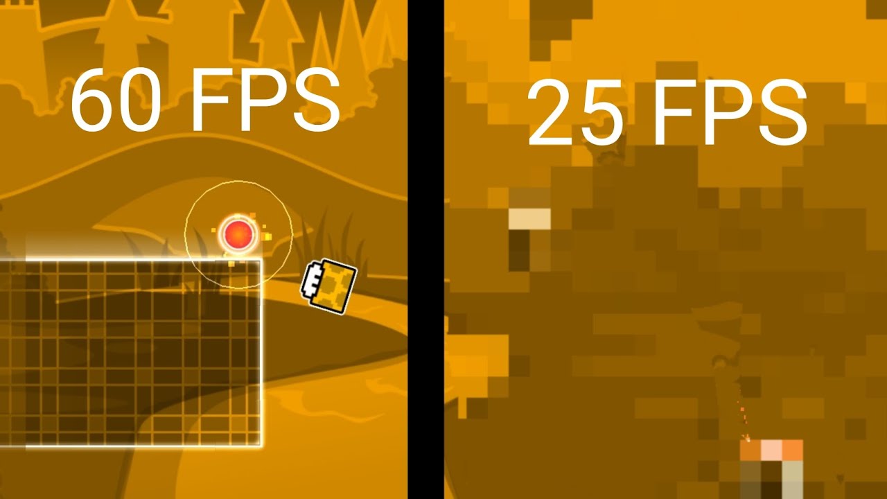 60 FPS vs 25 FPS | Geometry Dash - YouTube
