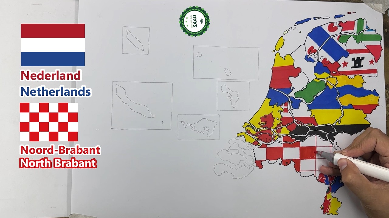 Drawing Netherlands Provinces flag map 🇳🇱 | Kaarttekening van de ...