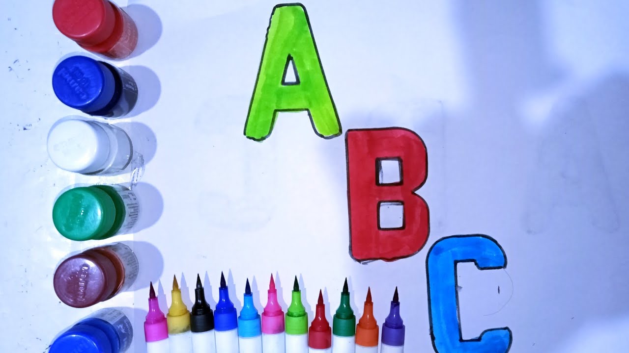 abc,marker colour full Desine बच्चों की वीडियो alfabet abc 🔤, wow 😲 ...