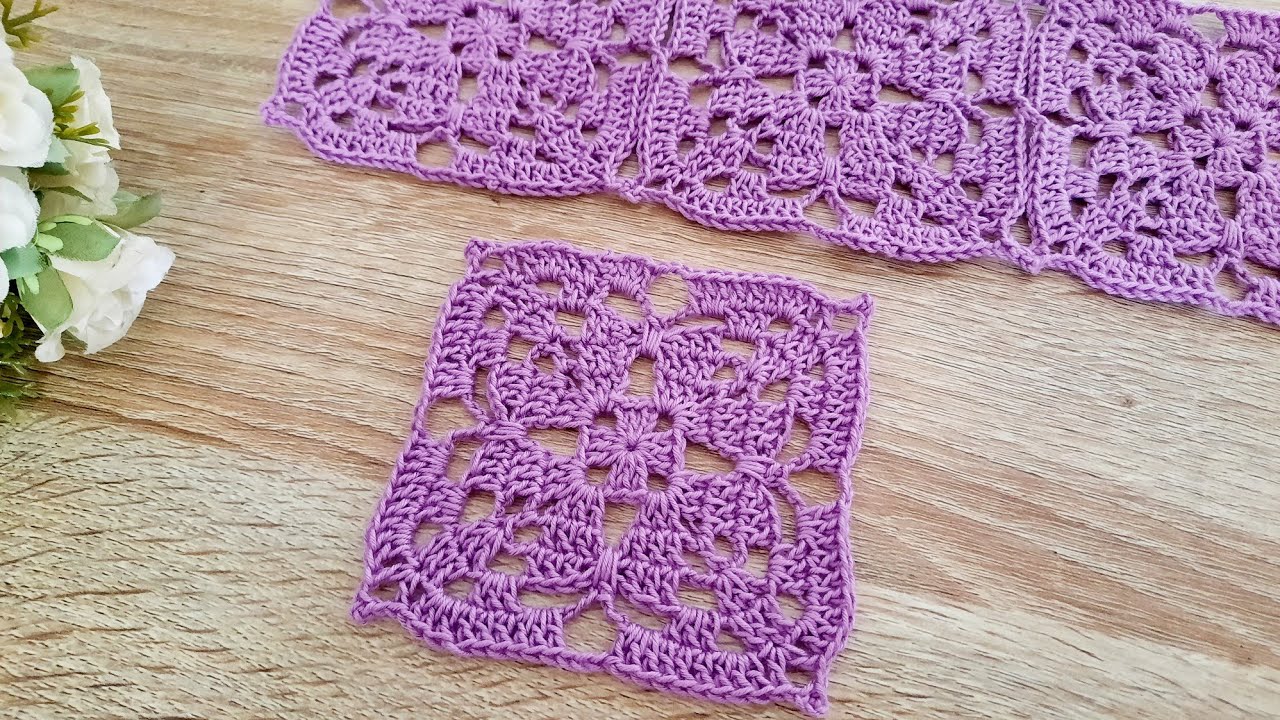 Crochet Pattern || Rajutan persegi untuk taplak,selimut bayi,shawl ...