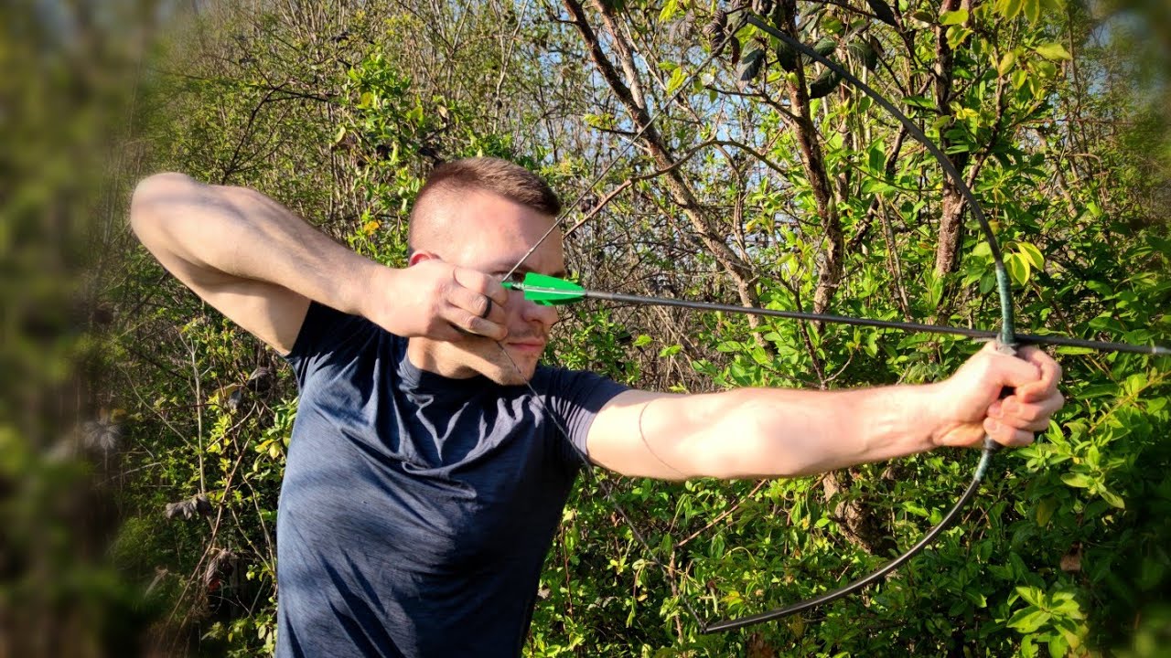 Homemade Comanche Bow Practice - YouTube