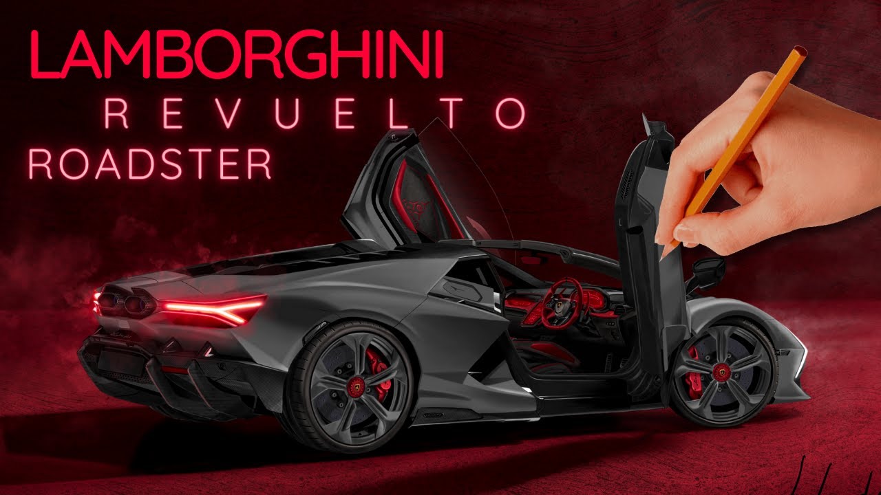Lamborghini REVUELTO - ROADSTER Drawing timelapse 2/2 - YouTube