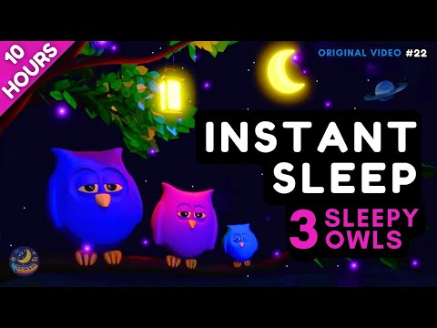 3 Sleepy Owls & Lullaby for Babies to Go to Sleep 💤 (10 Hours Dark Screen) 2026 ❤️ Sleep Music