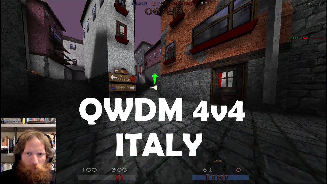QuakeWorld Mix League Playoffs - Italy 4v4 gameplay with team comms ...