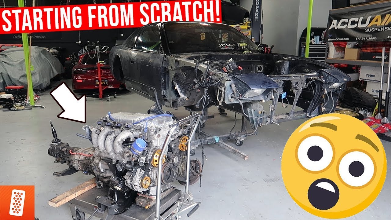 STRIPPING THE ENTIRE 240SX TO THE BARE CHASSIS!!! - YouTube