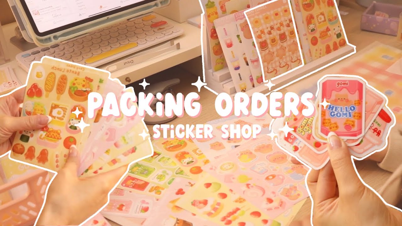 Packing orders for my small business sticker shop 💌 asmr & relaxing ...