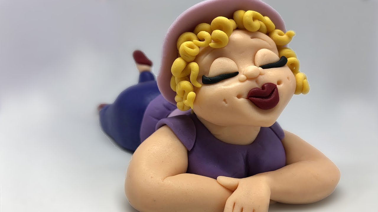 Blond woman fondant figure | Cake topper - YouTube