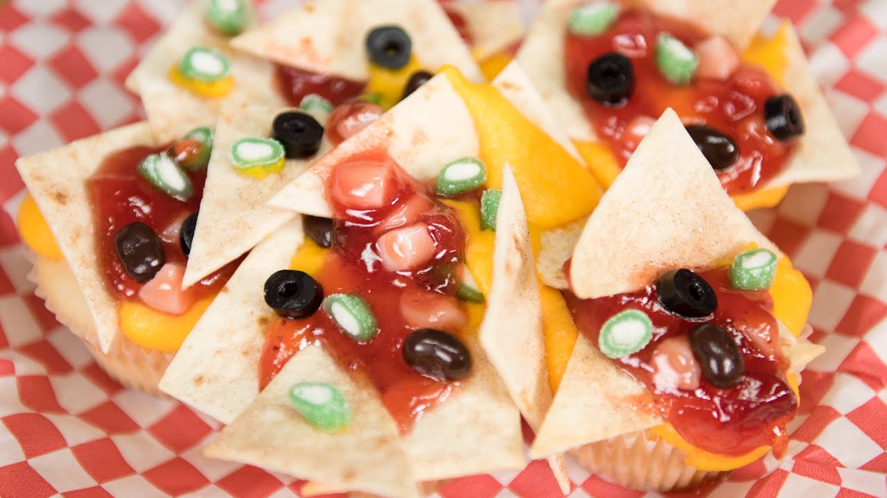 Candy Nacho Cupcakes from Cookies Cupcakes and Cardio - YouTube