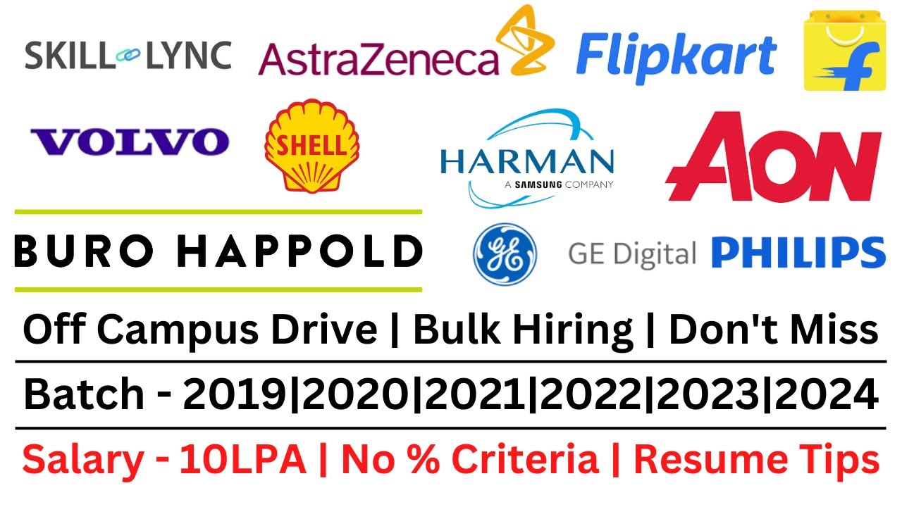 Off Campus Drive | Batch - 2019|2020|2021|2022|2023 | Bulk Hiring ...