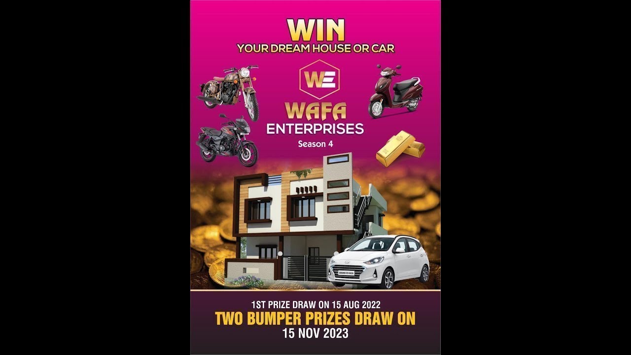 WAFA ENTERPRISES SEASON 4 || DRAW NO 13 || 15.9.2023 | WIN YOUR DREAM HOME OR CAR || - YouTube
