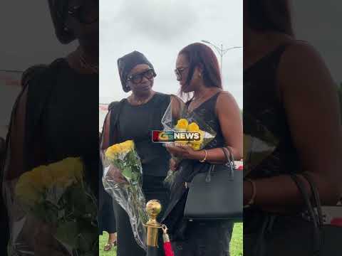 First Lady, Sam George, and Families of Victims Lay Flowers for the 8 Fallen Heroes