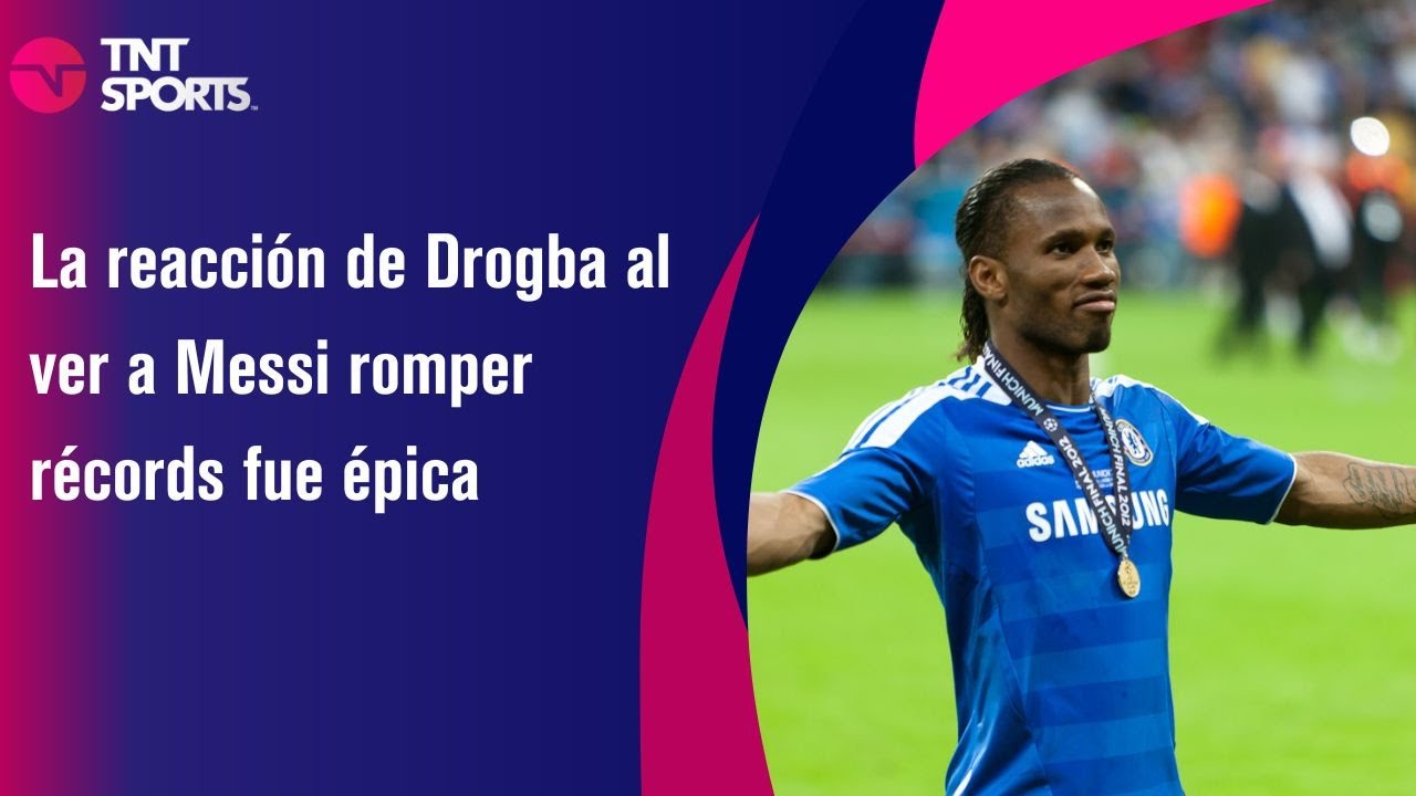 La reacción de Drogba al ver a Messi romper récords fue épica - YouTube