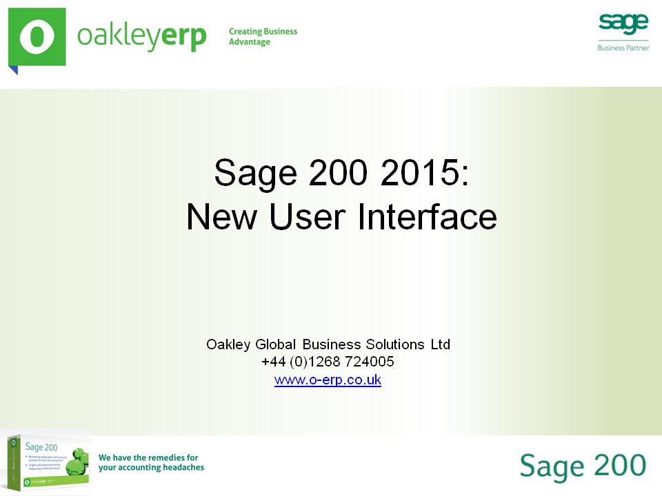 Sage 200 2015 - New User Interface - YouTube