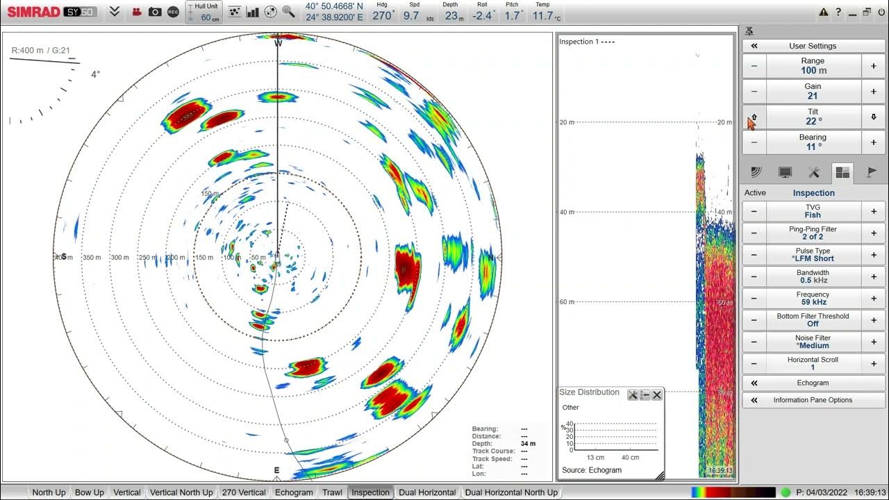 Simrad OMNI SY50 Small schools of Anchovy - YouTube