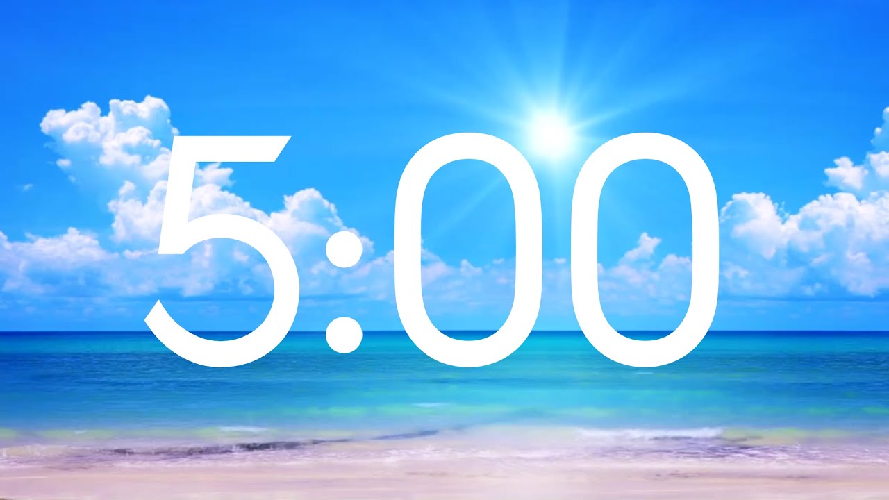 5-Minute Countdown Timer | Ocean & Blue Sky | 5분 타이머 | 5分钟计时器 | 5分タイマー ...