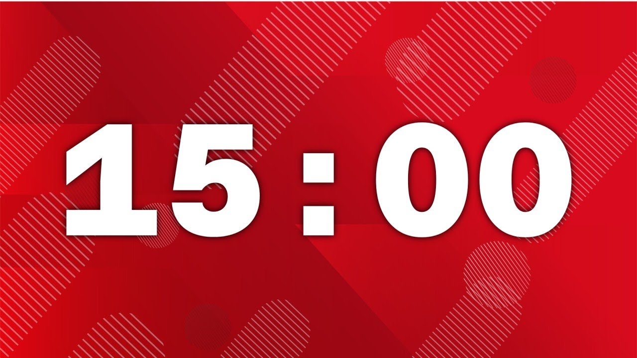 15:00 | Red Geometric Background Countdown Timer - YouTube