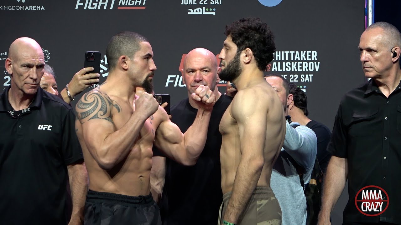 UFC Saudi Arabia: Robert Whittaker vs. Ikram Aliskerov Weigh-in Face ...