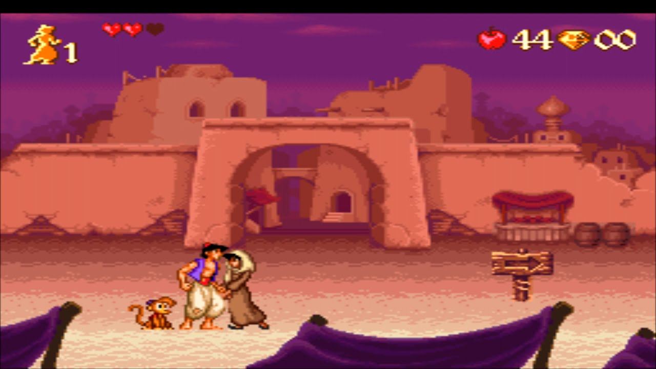 Aladdin - Intro & Stage 1 - Snes - YouTube