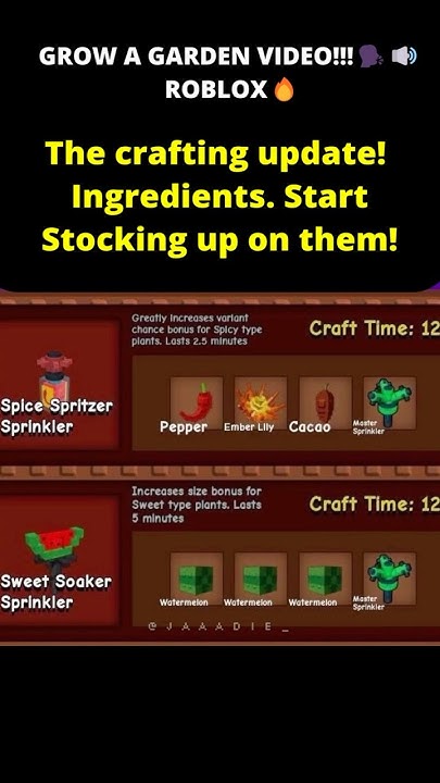All Crafting Recipes Leaked Grow a Garden Next Update - YouTube