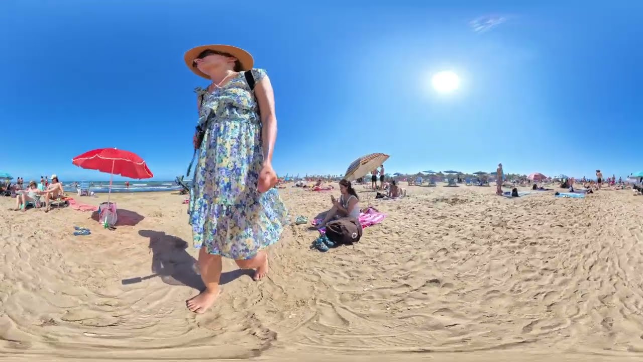 VR 360° Beach Walk |Barceloneta Beach | Virtual Walking Tour | 23 07 2024 | 5.7K 60 FPS - YouTube