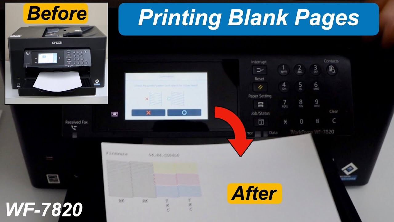 Epson WF 7820 Printing Blank Pages - Fix In 2 Easy Steps ! - YouTube