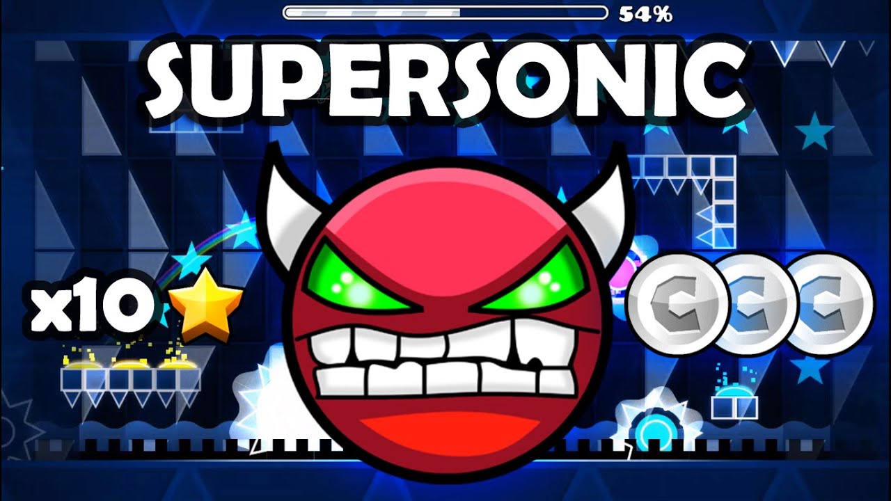 SUPERSONIC (3 COINS) - Geometry Dash - YouTube