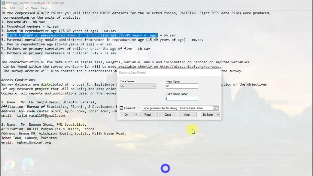 R-Instat: Explore and Tidy MICS Data - YouTube