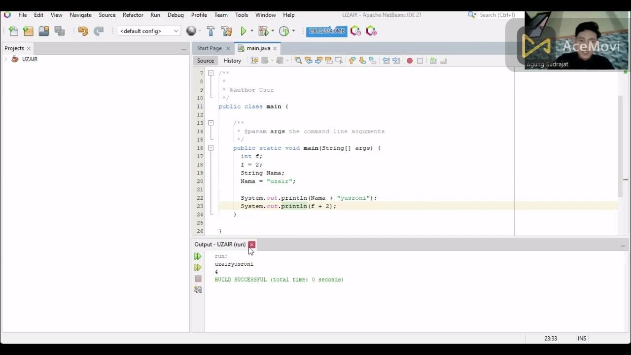 TUGAS ALGORITMA (Hello java, Variabel dan Type data, Komentar pada java) 😅 - YouTube