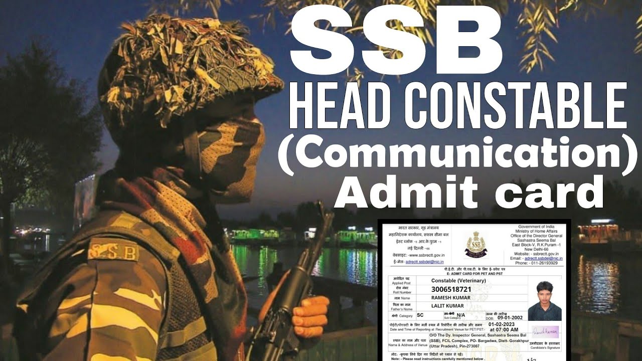 ssb head constable communication 2023 admit card date or kab aayega new ...