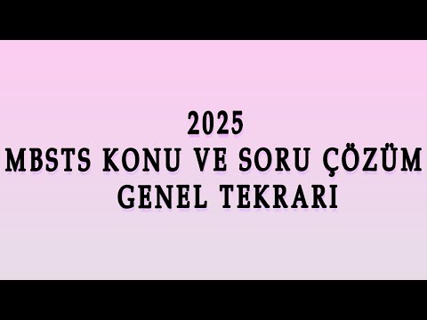 2025 MBSTS KONU VE SORU ÇÖZÜM GENEL TEKRARI - FIKIH