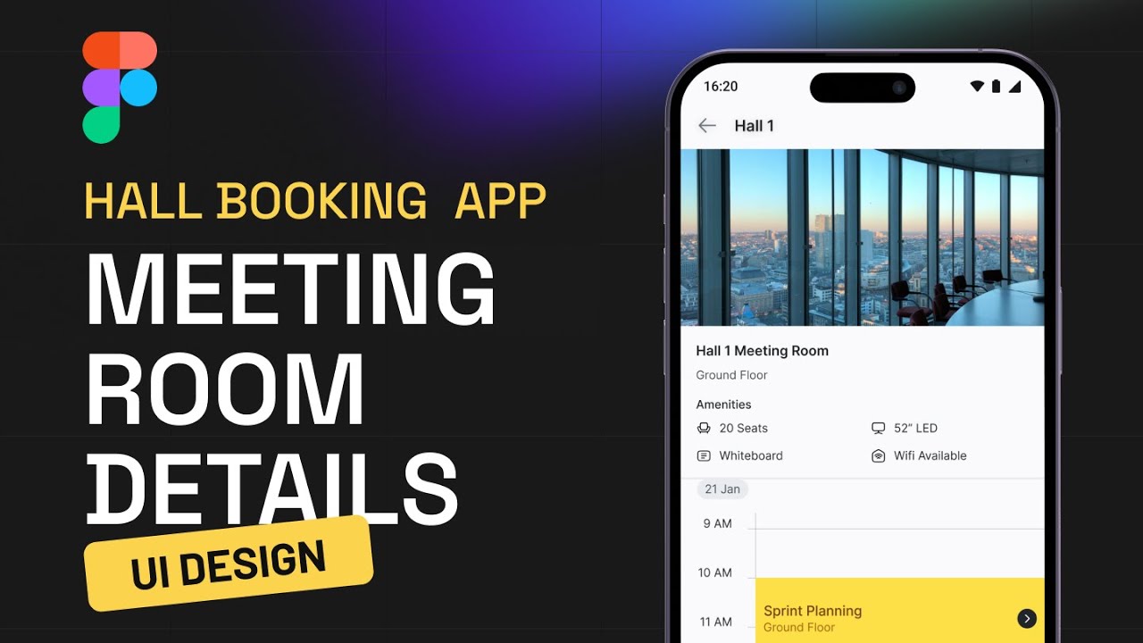 Meeting Room Details UI Design (+ free file 🎁) | Meeting Room Booking ...