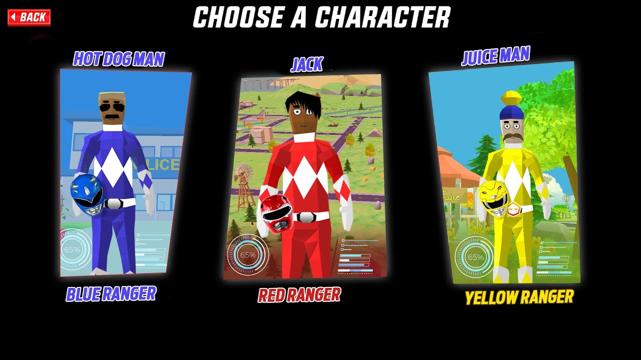 All Dude Power Rangers in Dude Theft Wars - YouTube