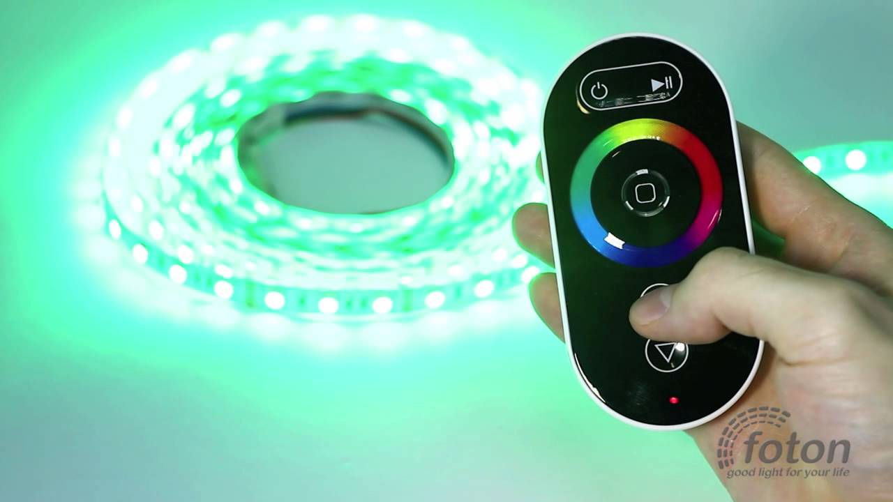 Радио контроллер RF RGB 18А Black (Touch) - YouTube